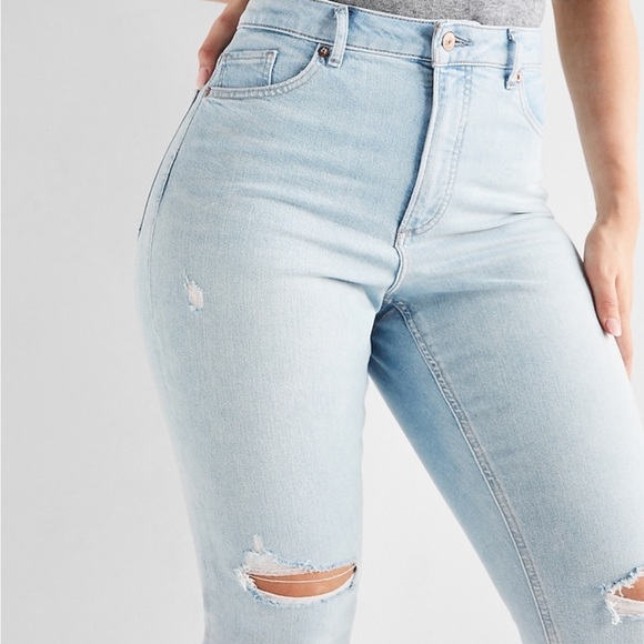 Express | Jeans | Express Curvy Super High Waisted Ripped Mom Jeans ...